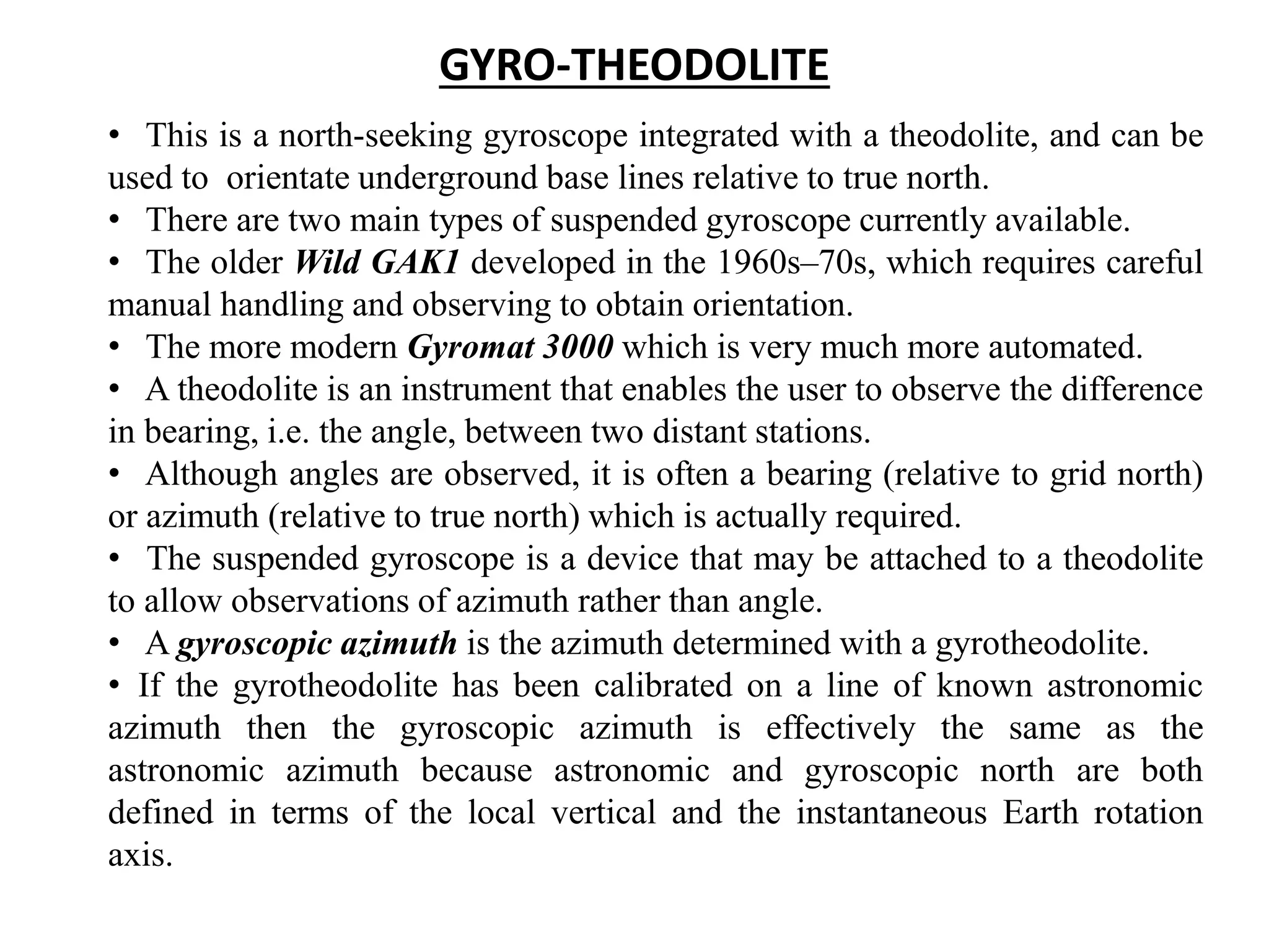 Gyrotheodolite | PPTX