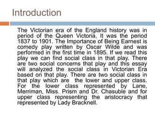 Social classes analysis in Victorian Era reflected on Oscar Wilde's ...