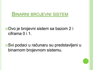 Dekadni, binarni, oktalni i heksadekadni brojevni sistem | PPTX