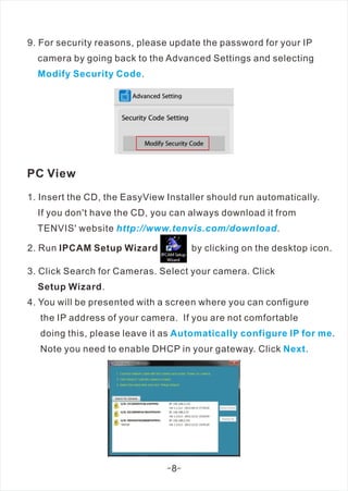 Tenvis IPROBOT 3 Quick Start Guide | PDF