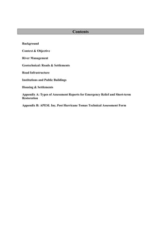 HURRICANE TOMAS DAMAGE ASSESSMENT REPORT SAINT LUCIA | PDF