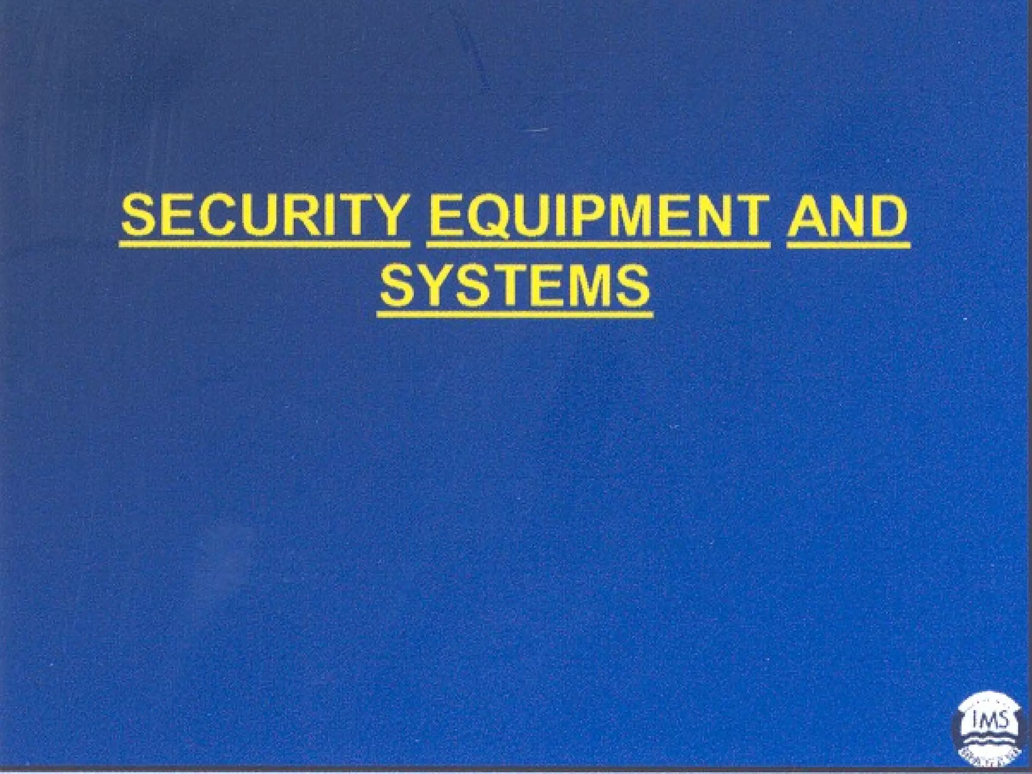 H. security equipment and systems | PPT