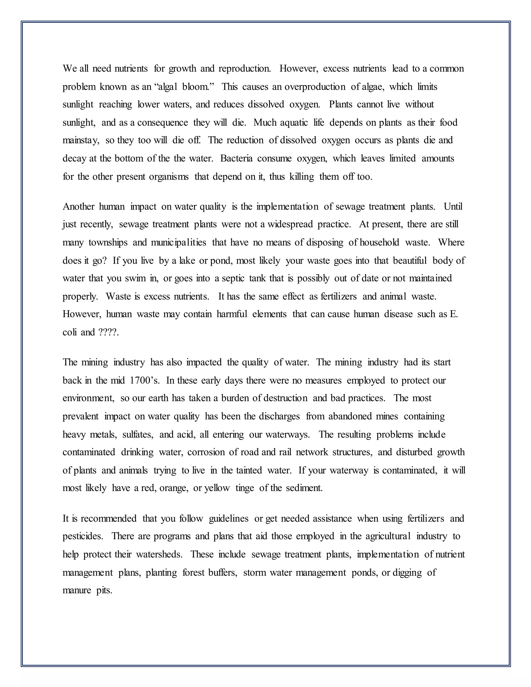 Human & Social Biology - Sample Project on 'The Impact of Heath ...