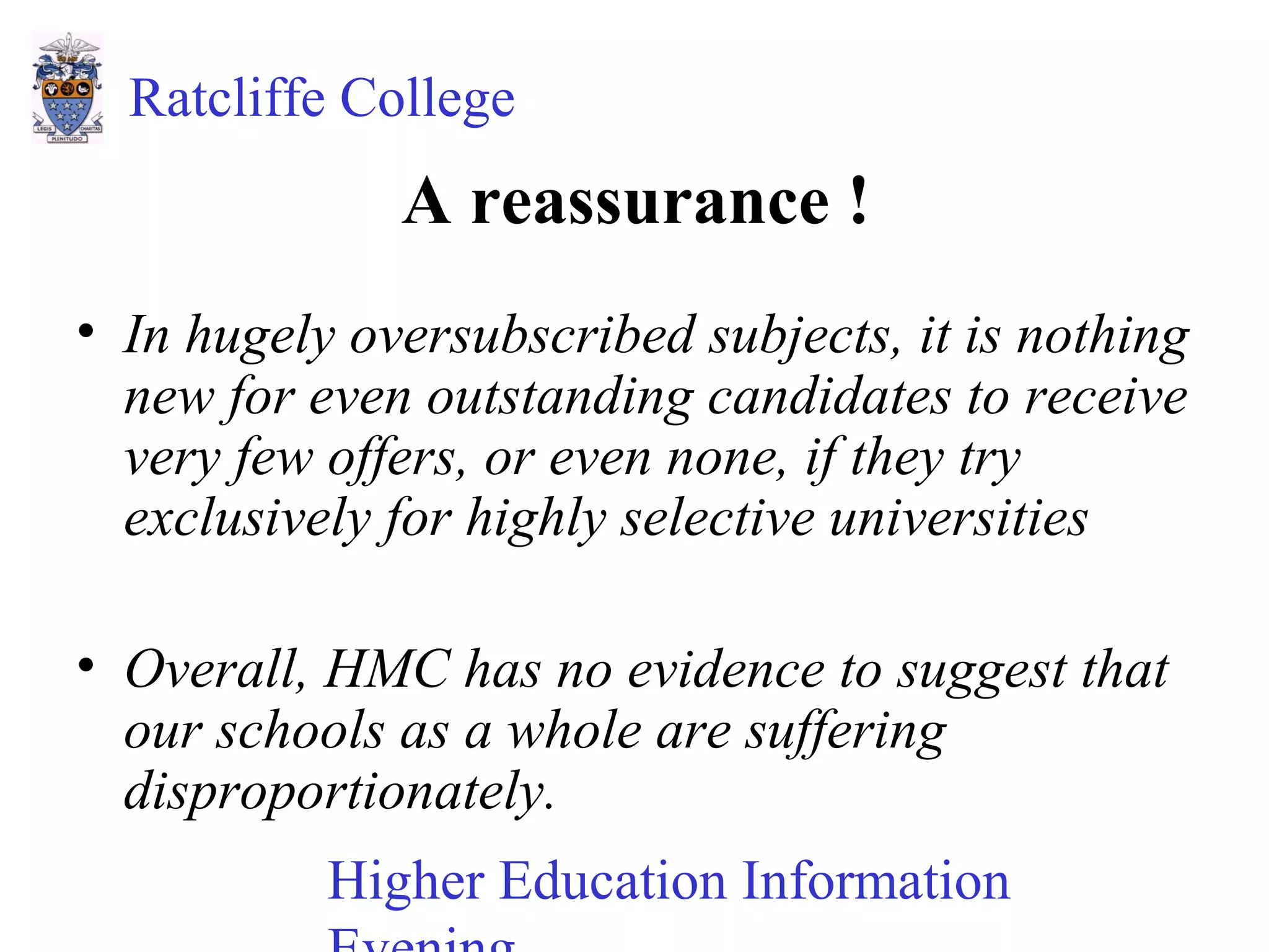 Higher Education Presentation Evening. | PPT