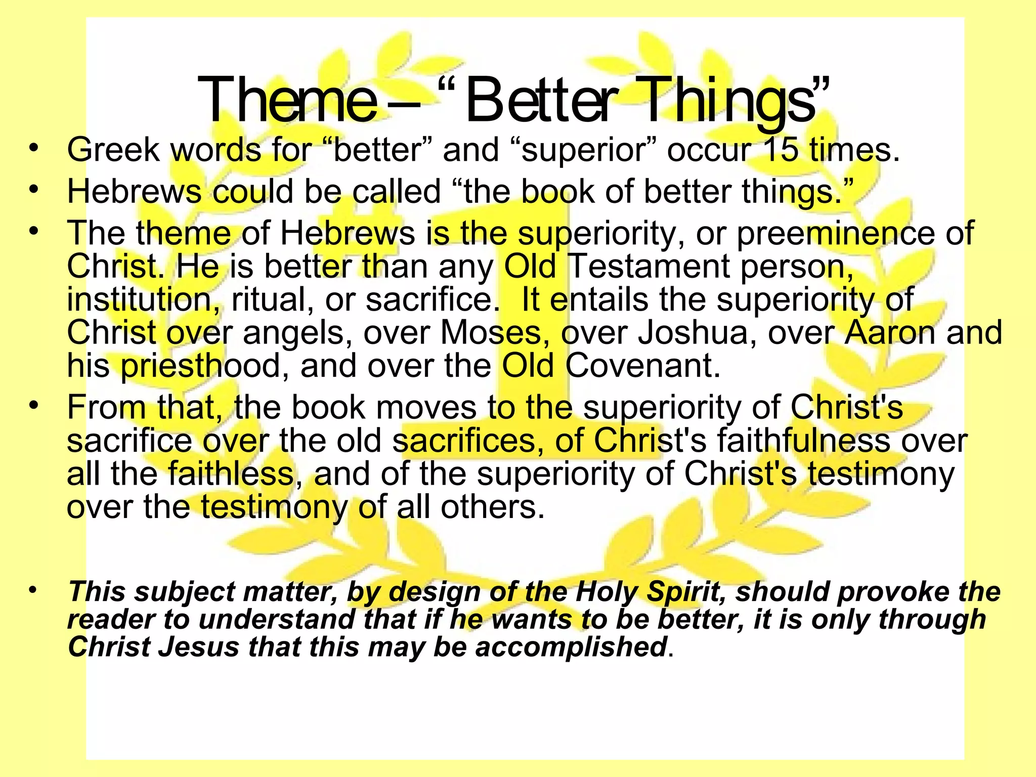 Hebrews - introduction | PPT