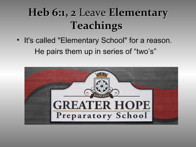 Hebrews chapter 5:11-6:10 | PPT