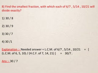 H.c.f and l.c.m questions and answers | PDF