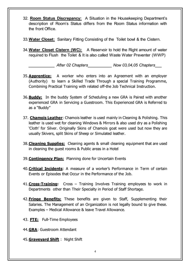 Housekeeping Key Terms | DOCX