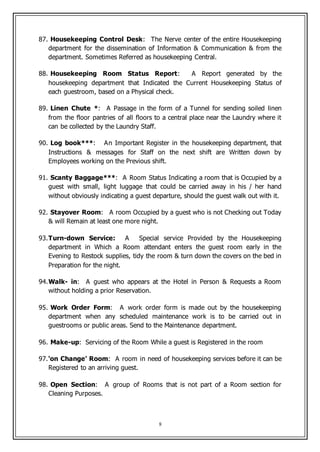 Housekeeping Key Terms | DOCX