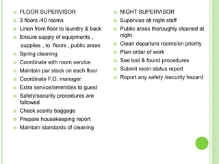 HOUSEKEEPING DEPARTMENT OF HOTEL | PPTX