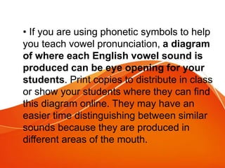 How to Teach Vowel Pronunciation in English (For ESL Students) | PPTX ...