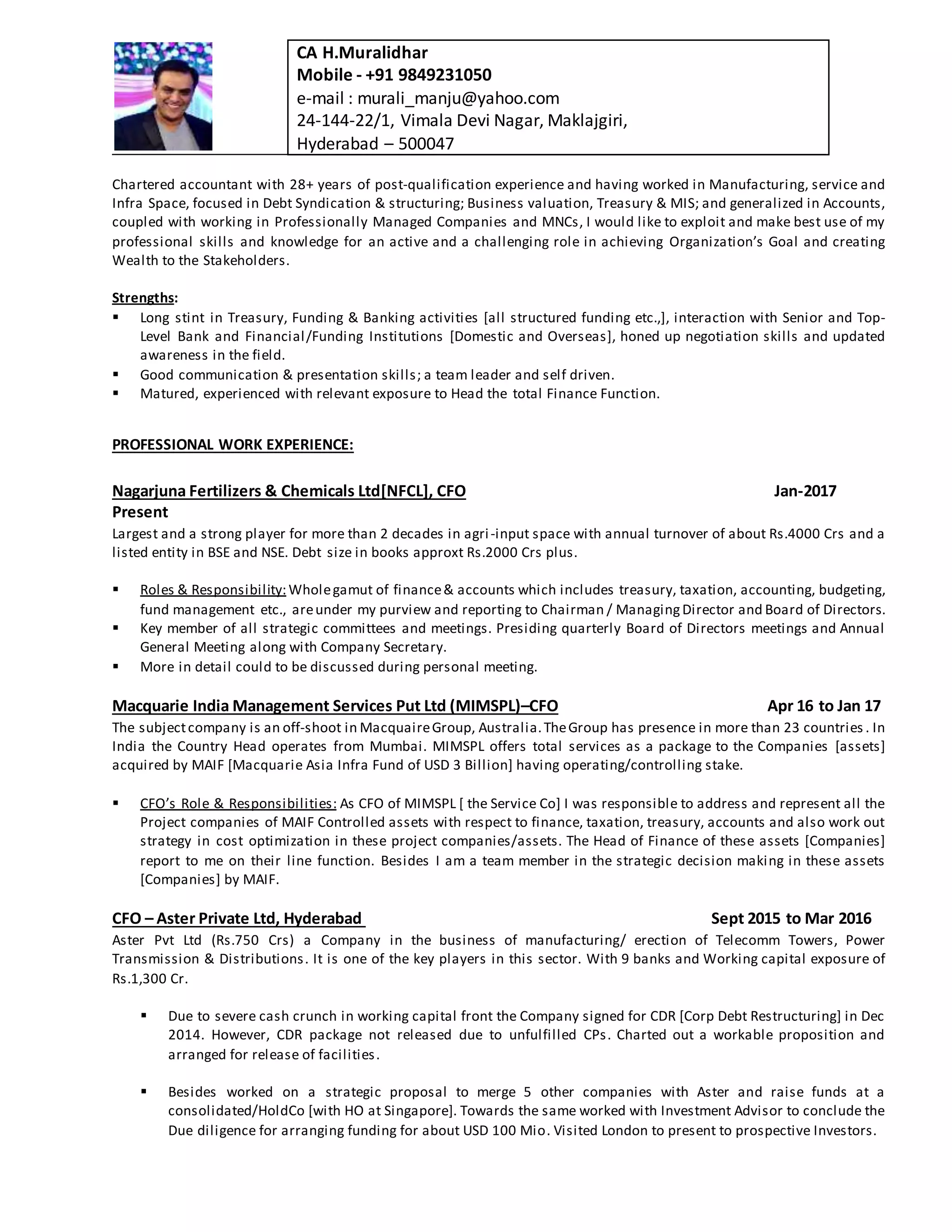 H.muralidhar cv -oct 2019 | PDF