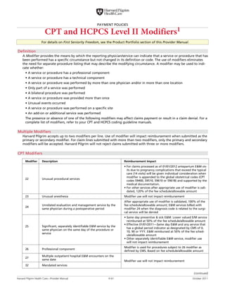 H 1 cpt hcpcs lev ii mods-101511 | PDF