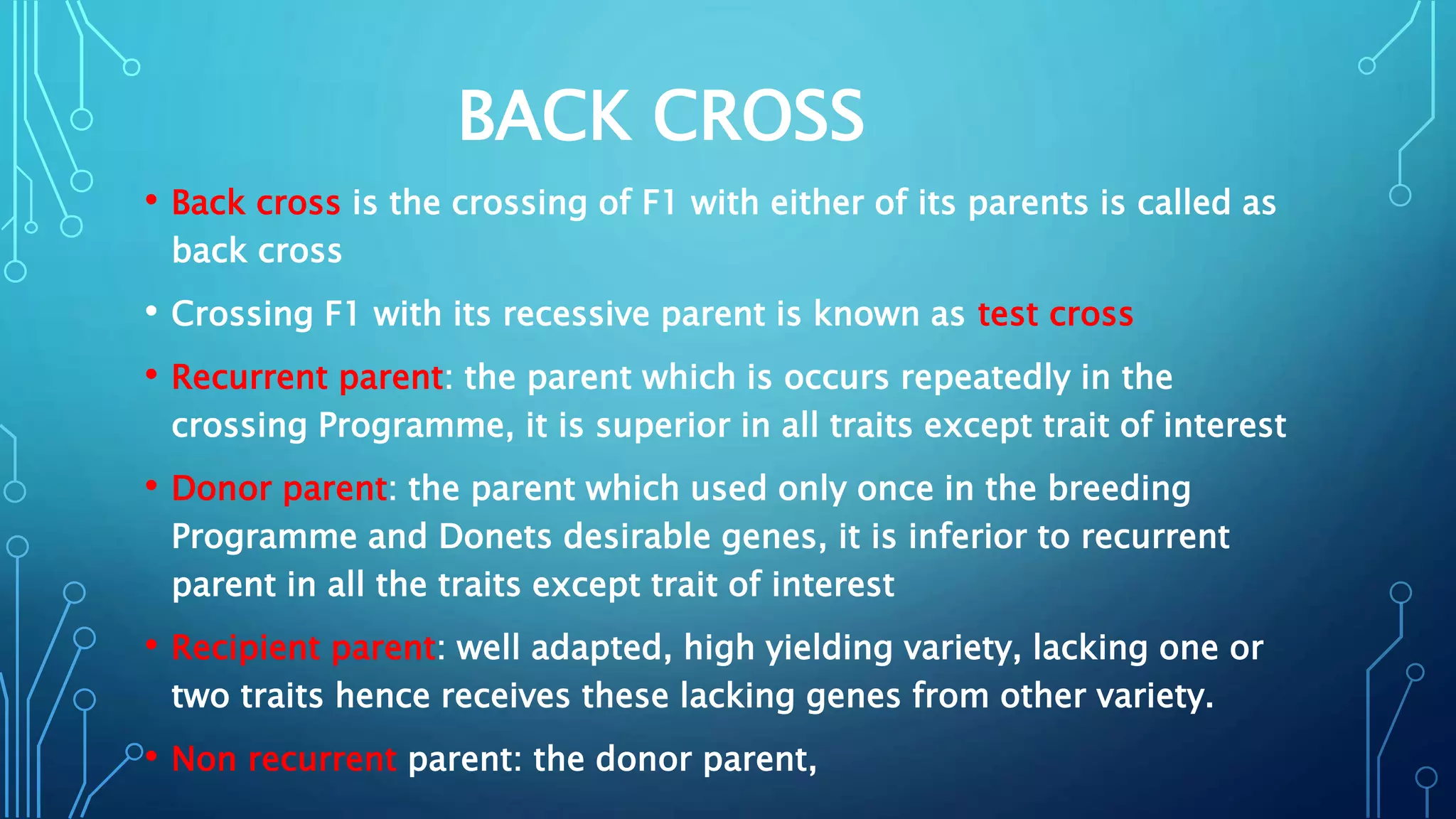 Back Cross Breeding Method | PPTX | Genetics | Science