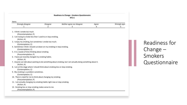 Readiness for change and the stages of change model | PPTX | Physical ...