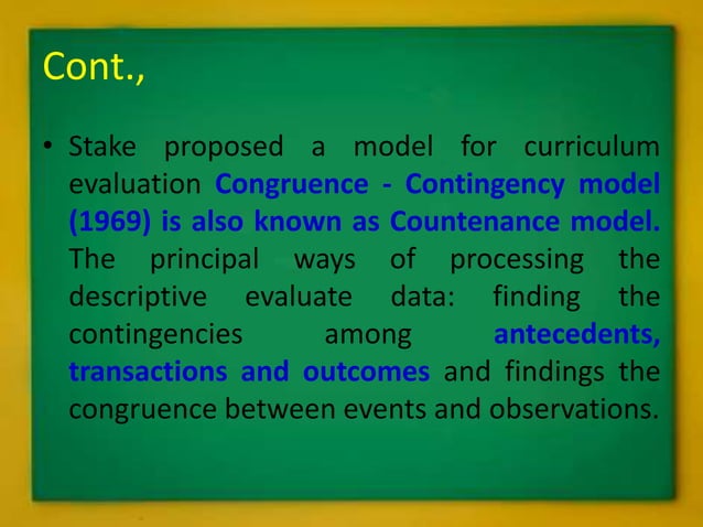 Stake's Model of curriculum Evaluation | PPTX