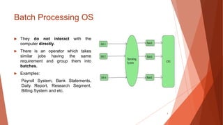 Practical examples for different types of operating systems. | PPT
