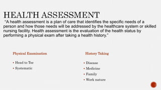 Introduction to health assessment | PPTX