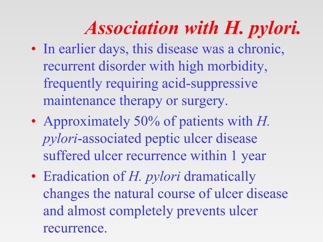 H.Pylori and peptic ulcer.pptx | Digestive Disorders | Diseases and ...