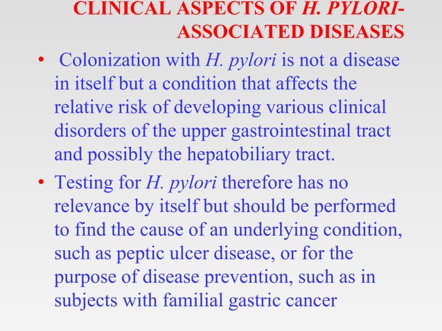 H.Pylori and peptic ulcer.pptx | Digestive Disorders | Diseases and ...