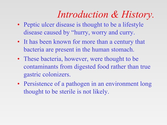 H.Pylori and peptic ulcer.pptx | Digestive Disorders | Diseases and ...