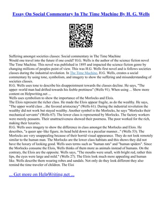 H. G. Wells Was A Famous English Author Of Science-Fiction... | PDF