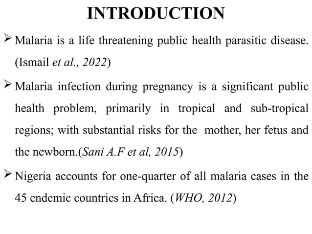 Prevalence of Malaria in Pregnant Women. | PPTX | Pregnancy ...