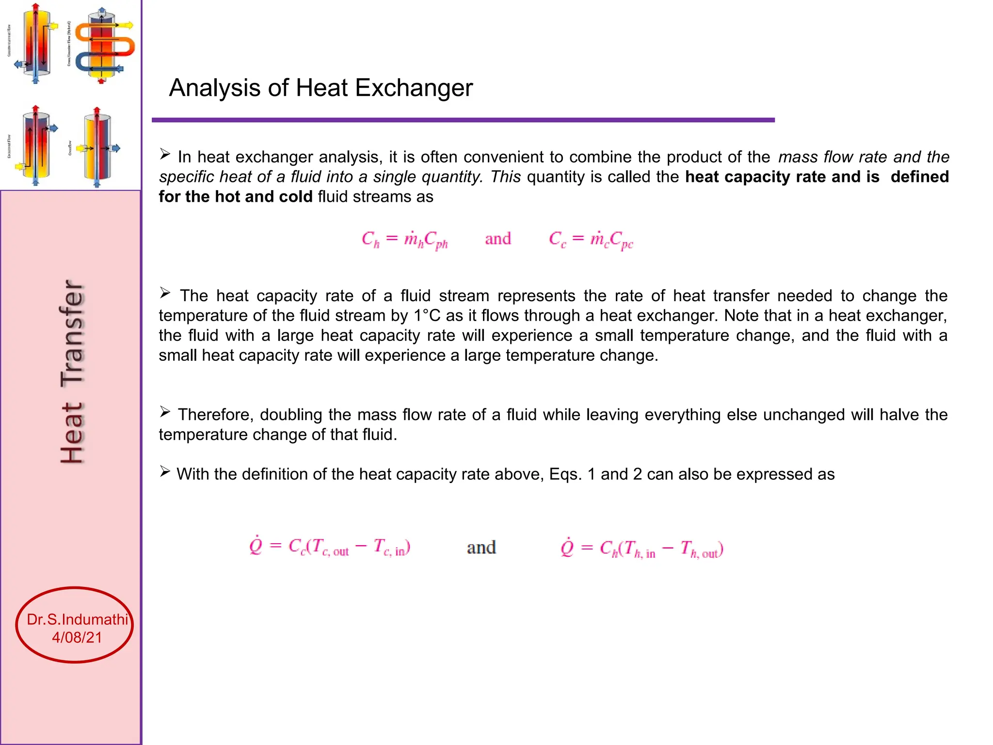 Heat Exchangers topic in heat transfer.ppt