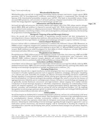 The Role of Second Messengers in Neurodegenerative Disorders (www.kiu ...