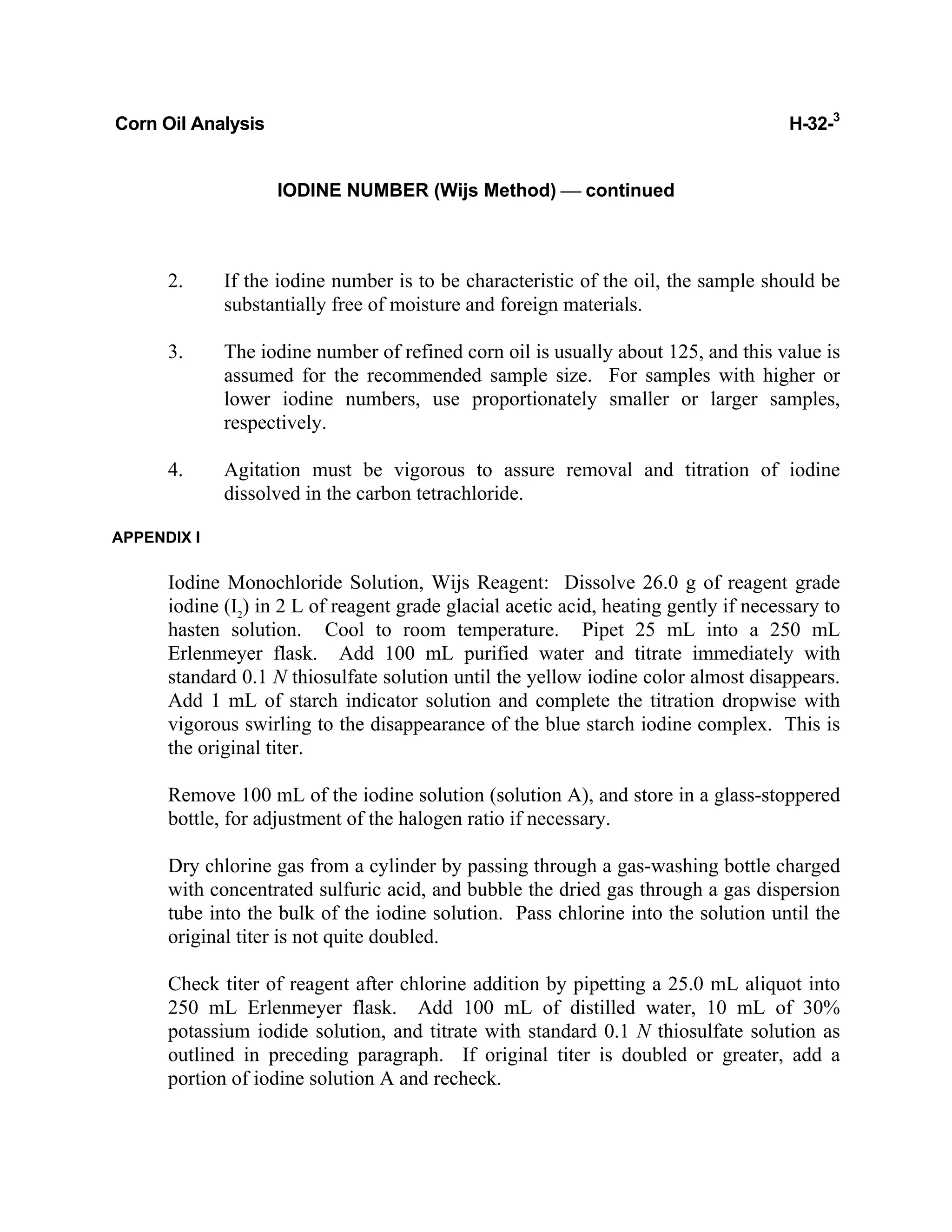 iodin value (Wijs Metode) | PDF