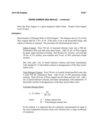 iodin value (Wijs Metode) | PDF