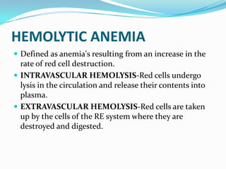 Hemolytic Anemia Investigation - By Mohan kumar | PPTX