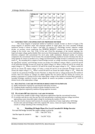 H bridge multilevel inverter organized | PDF