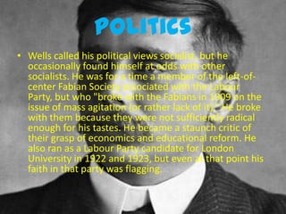 H.g. Wells biography | PPTX