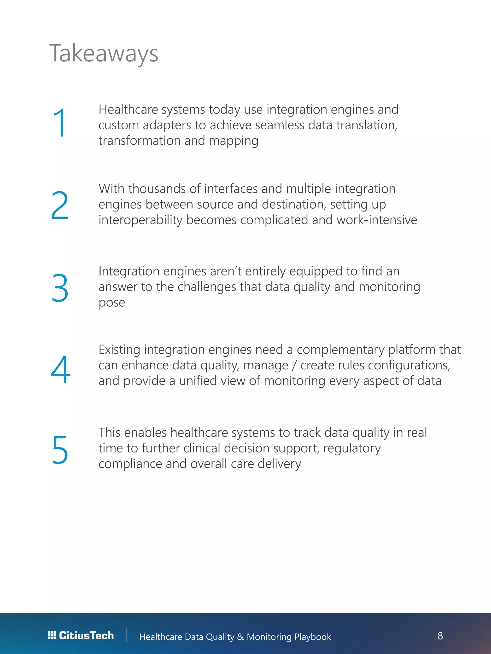 Healthcare Data Quality & Monitoring Playbook | PDF