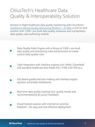 Healthcare Data Quality & Monitoring Playbook | PDF