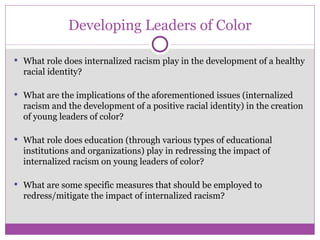 Internalized Racism and Academic Success: Understanding the Role of ...
