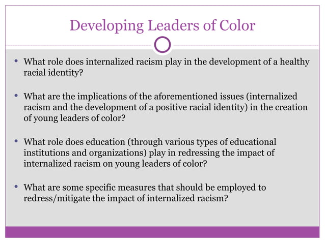 Internalized Racism and Academic Success: Understanding the Role of ...