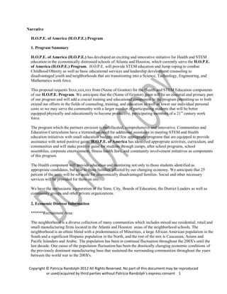 H.o.p.e. grant almost final draft | PDF