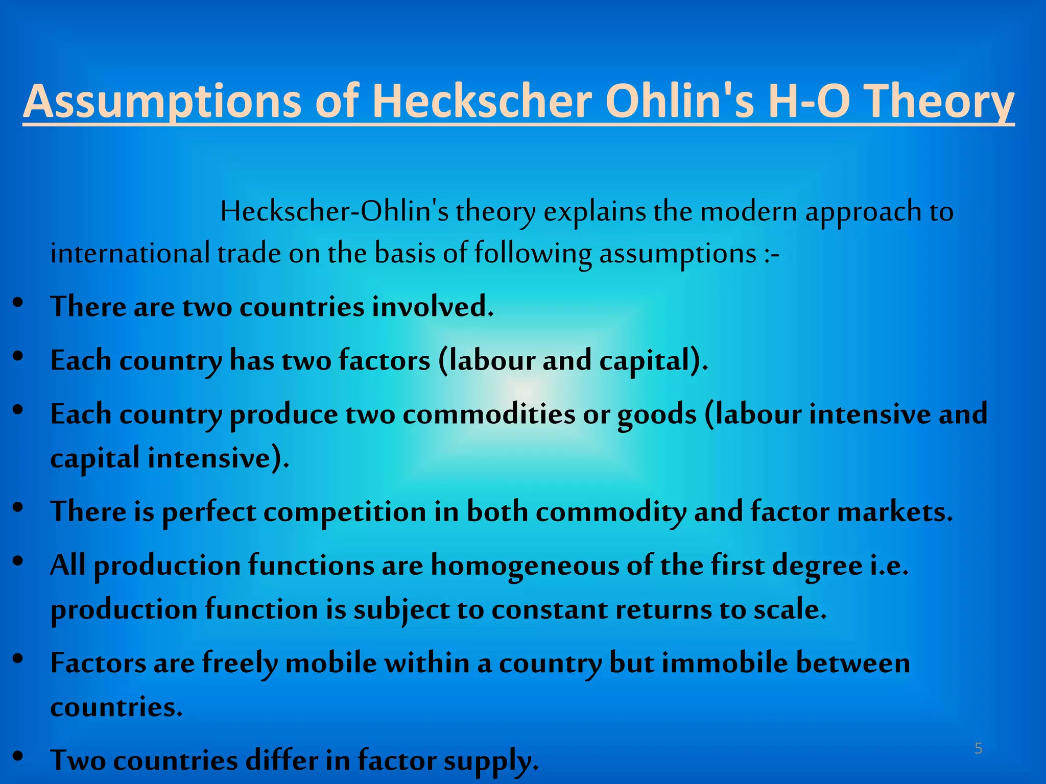 The Hecksher Ohlin Theory | PPTX | Business | Business and Finance