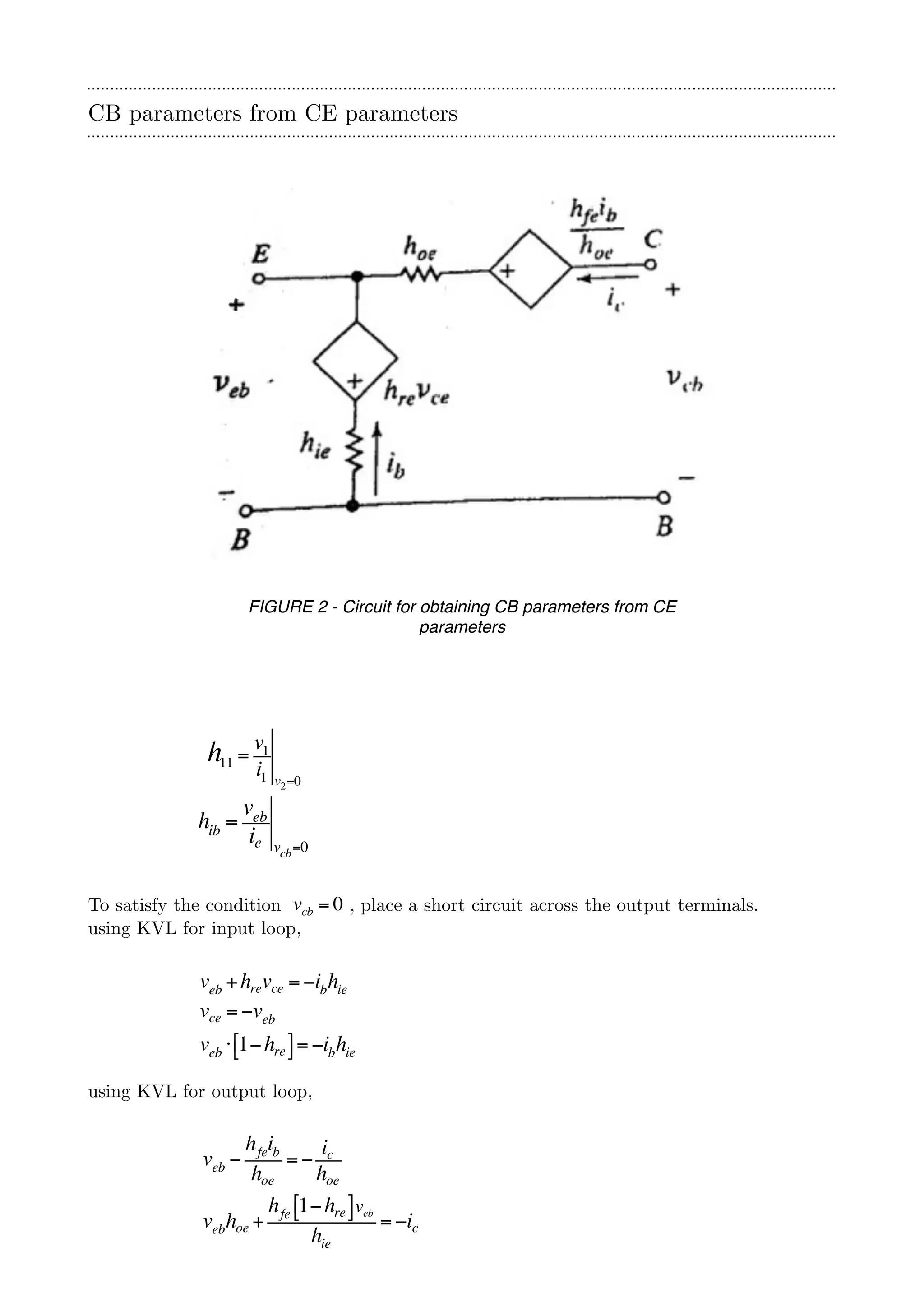 h parameter conversion formulas | PDF