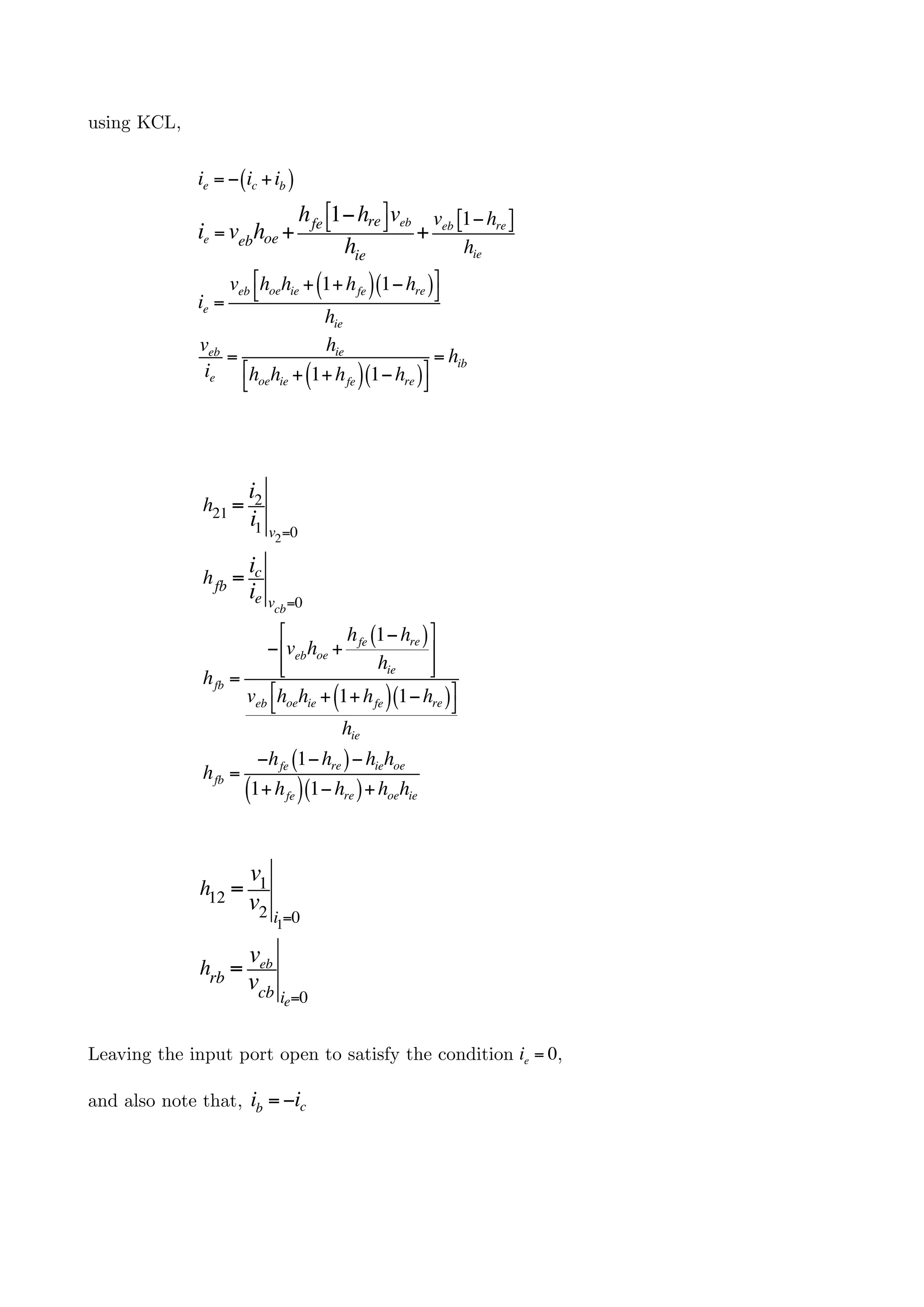 h parameter conversion formulas | PDF