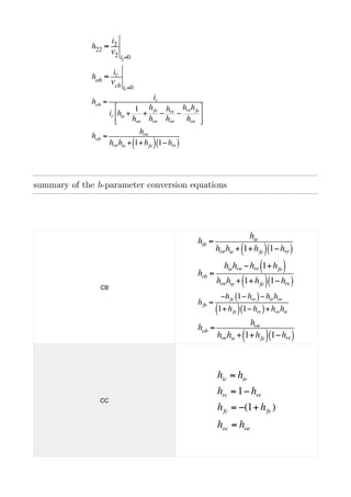 h parameter conversion formulas | PDF