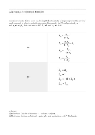 h parameter conversion formulas | PDF