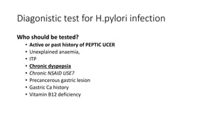 Helicobacter Pylori current medical management, | PDF
