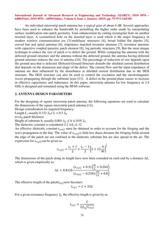 H-SHAPE DEFECTED GROUND STRUCTURE (DGS) EMBEDDED SQUARE PATCH ANTENNA | PDF