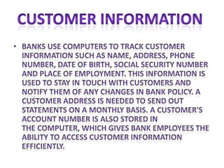 Computers in Banks | PPTX