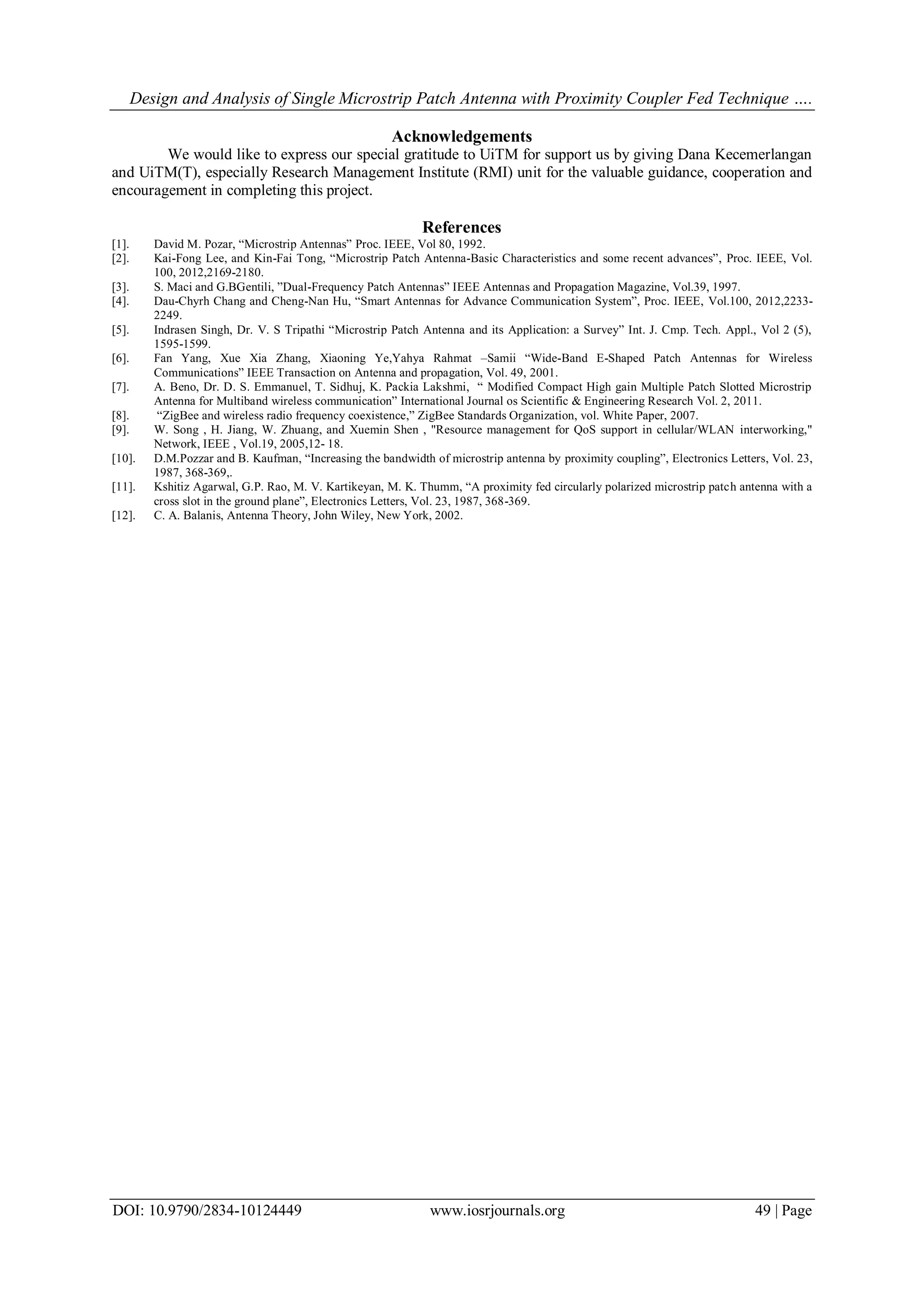 Design and Analysis of Single Microstrip Patch Antenna with Proximity ...