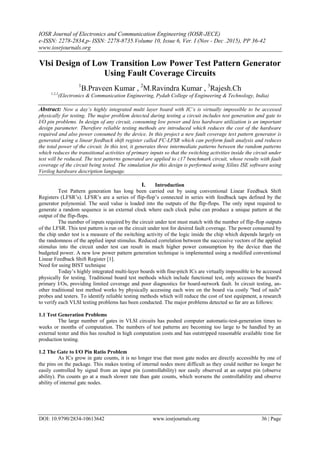 Vlsi Design of Low Transition Low Power Test Pattern Generator Using ...
