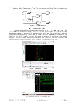 Vlsi Design of Low Transition Low Power Test Pattern Generator Using ...